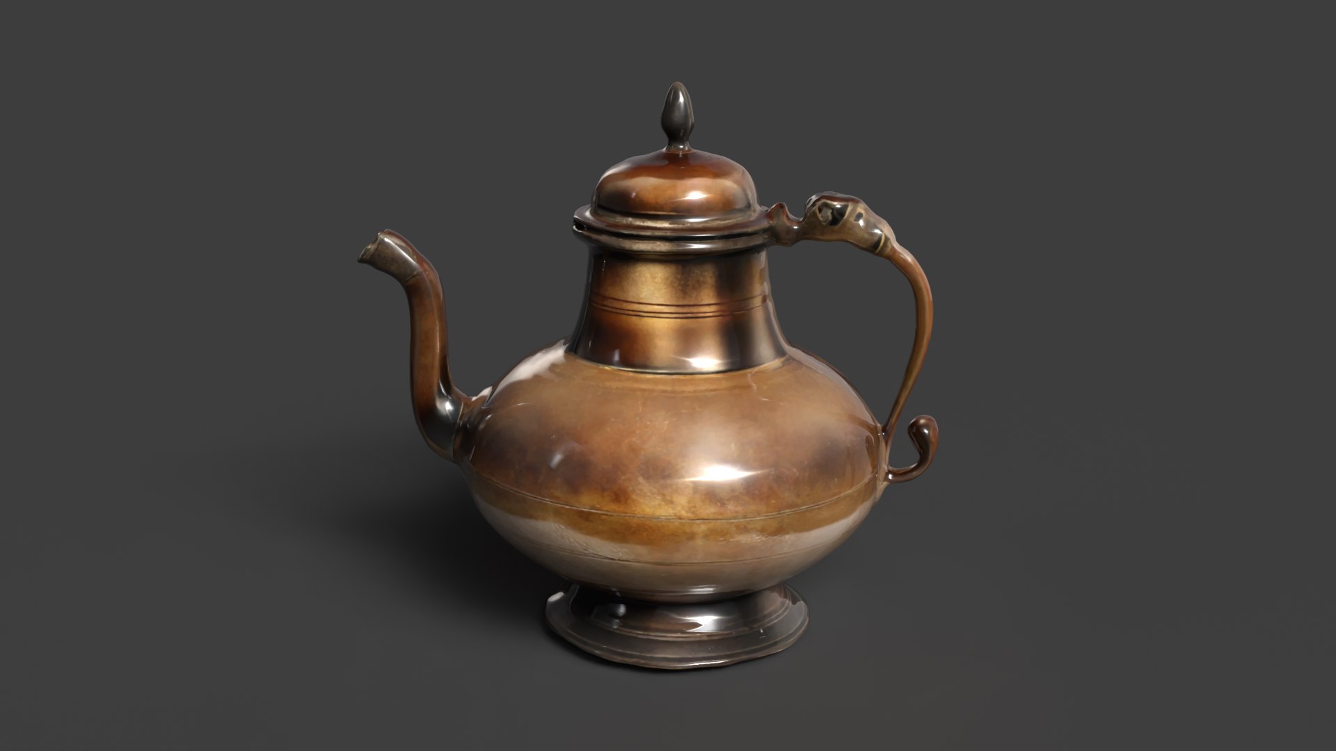 3D Chinese Brass Teapot Figure - TurboSquid 2311669