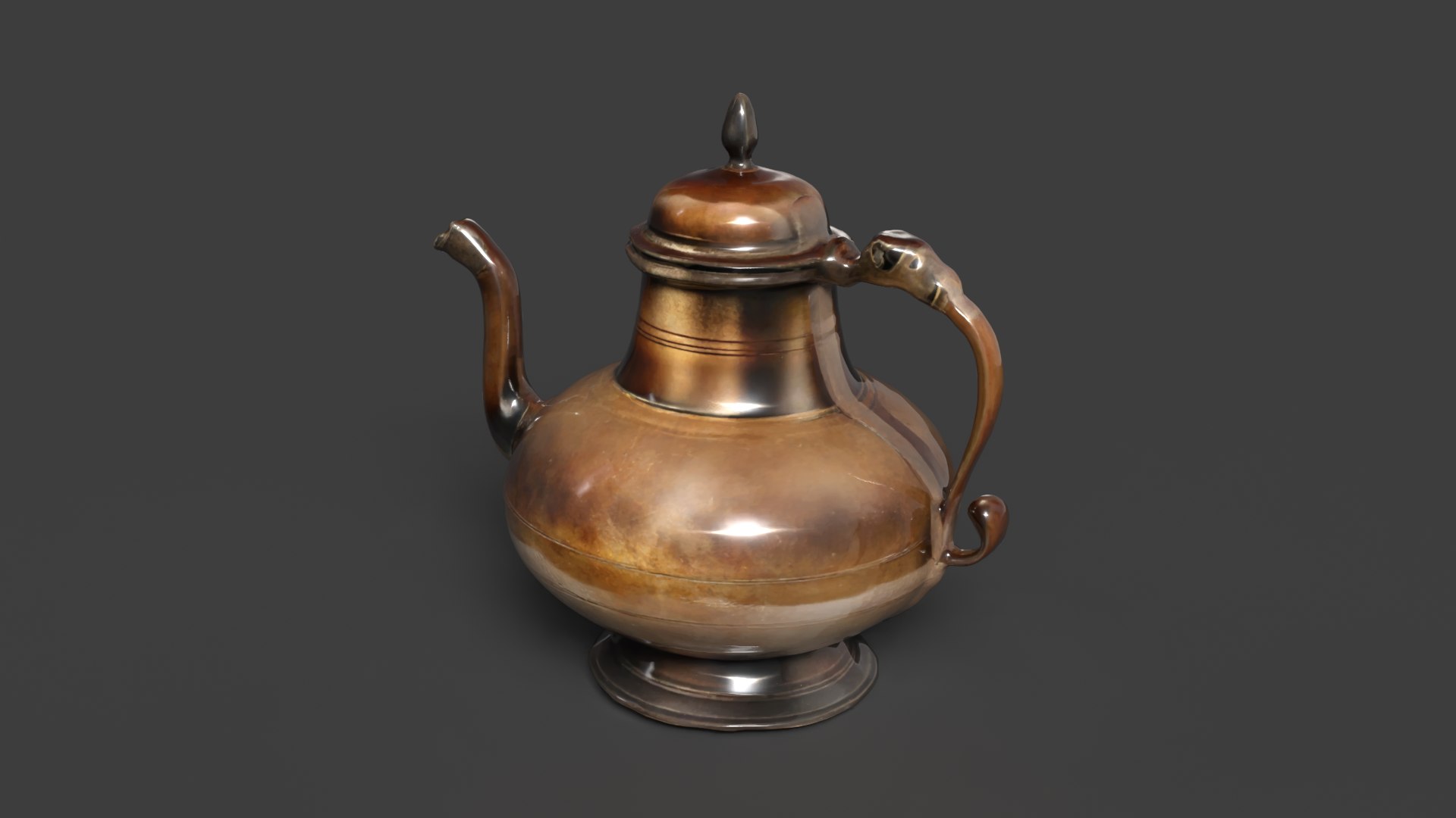 3D Chinese Brass Teapot Figure - TurboSquid 2311669