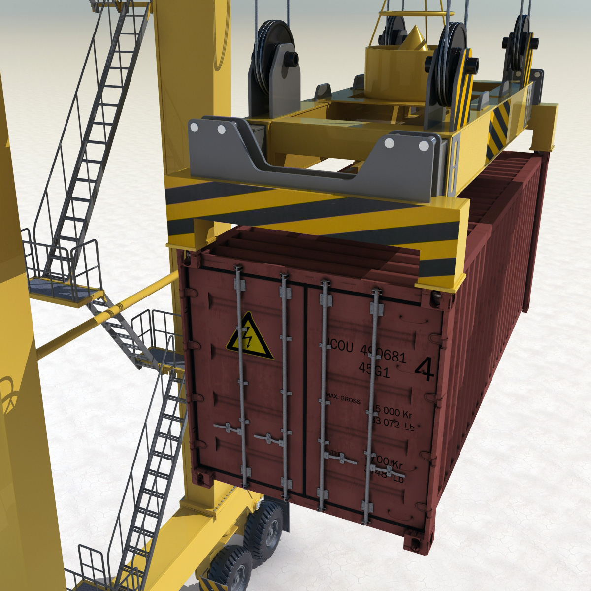 rtg crane container 3d model
