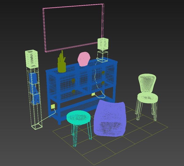 3D set colorful furniture project - TurboSquid 1242315