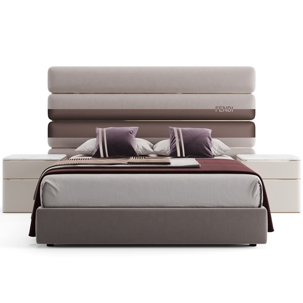 modelo 3d Cama Fendi Casa Lambert - TurboSquid 1697520