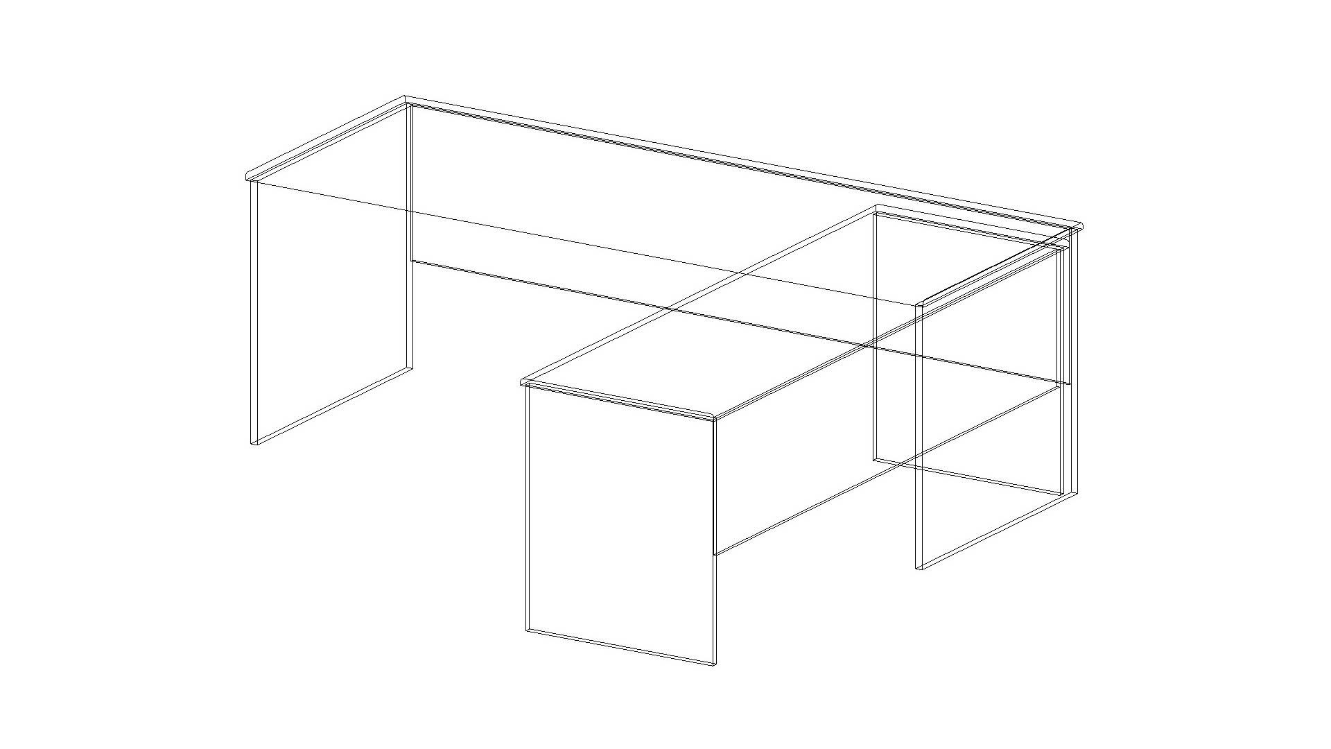 Office Desk With Side Extension Model - TurboSquid 2039377
