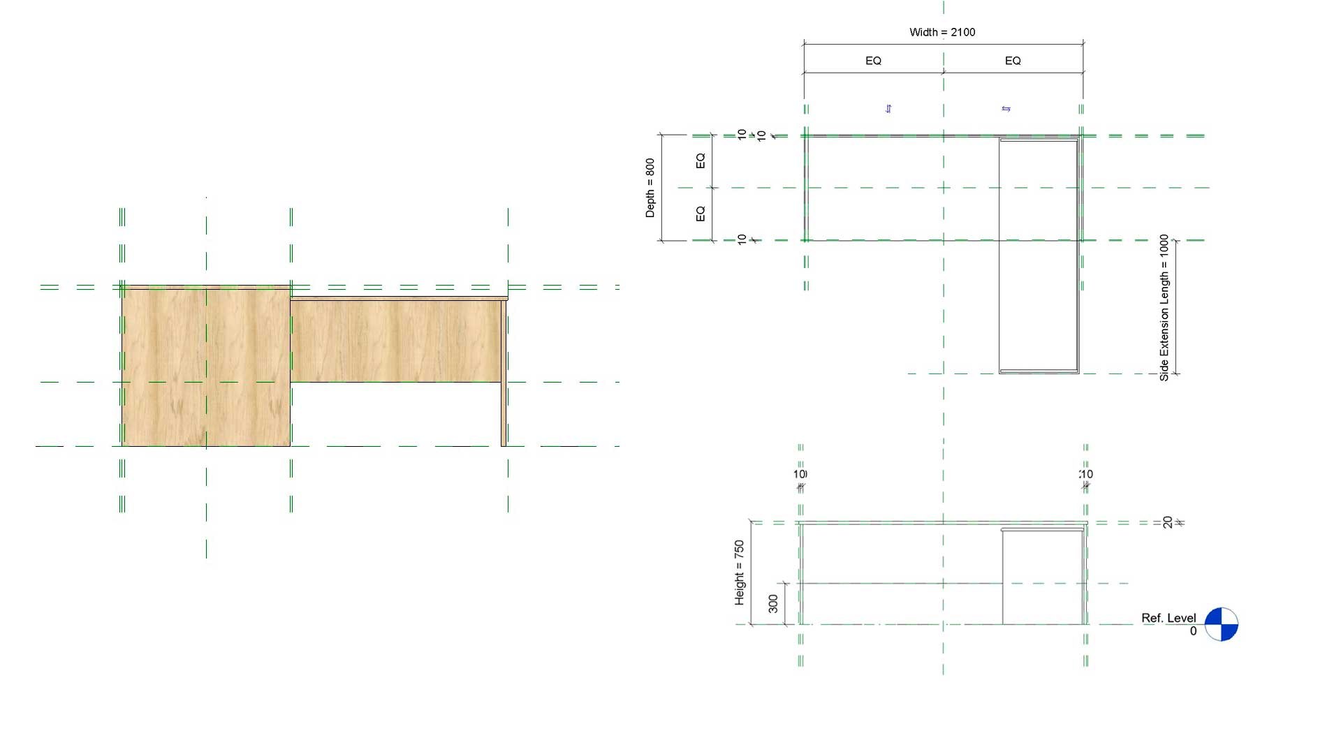 Office Desk With Side Extension Model - TurboSquid 2039377