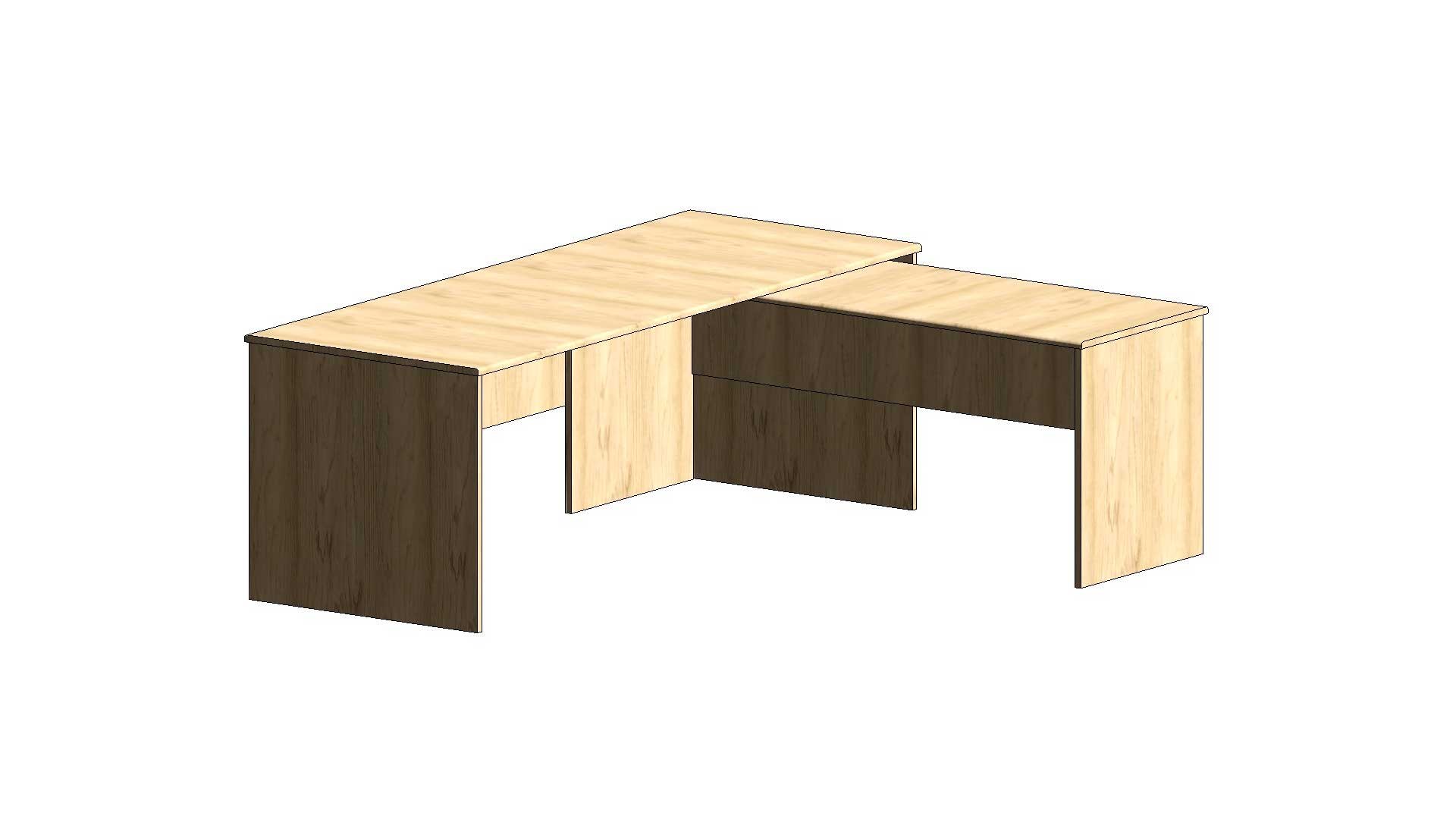 Office Desk With Side Extension Model - TurboSquid 2039377