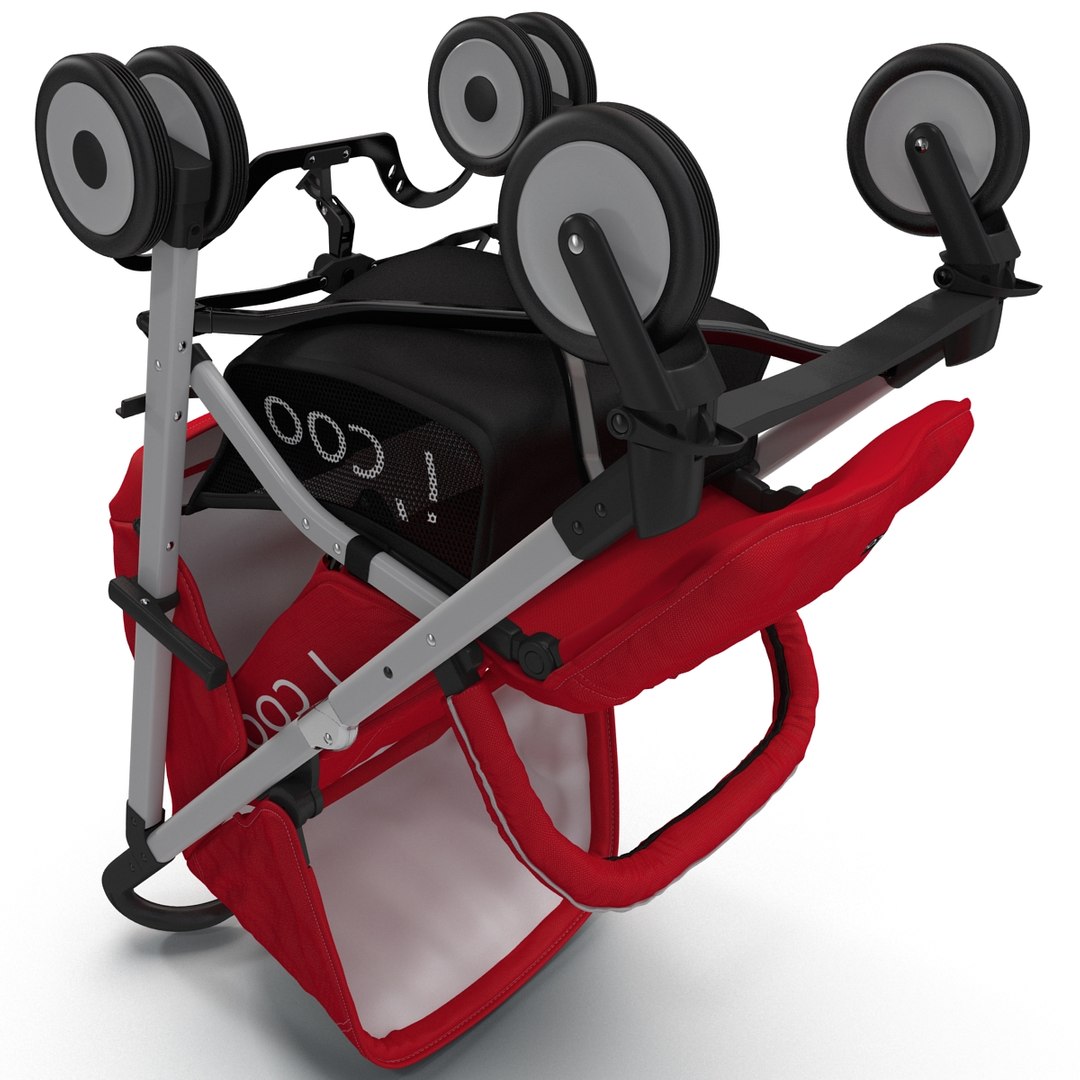 3d red umbrella stroller icoo model