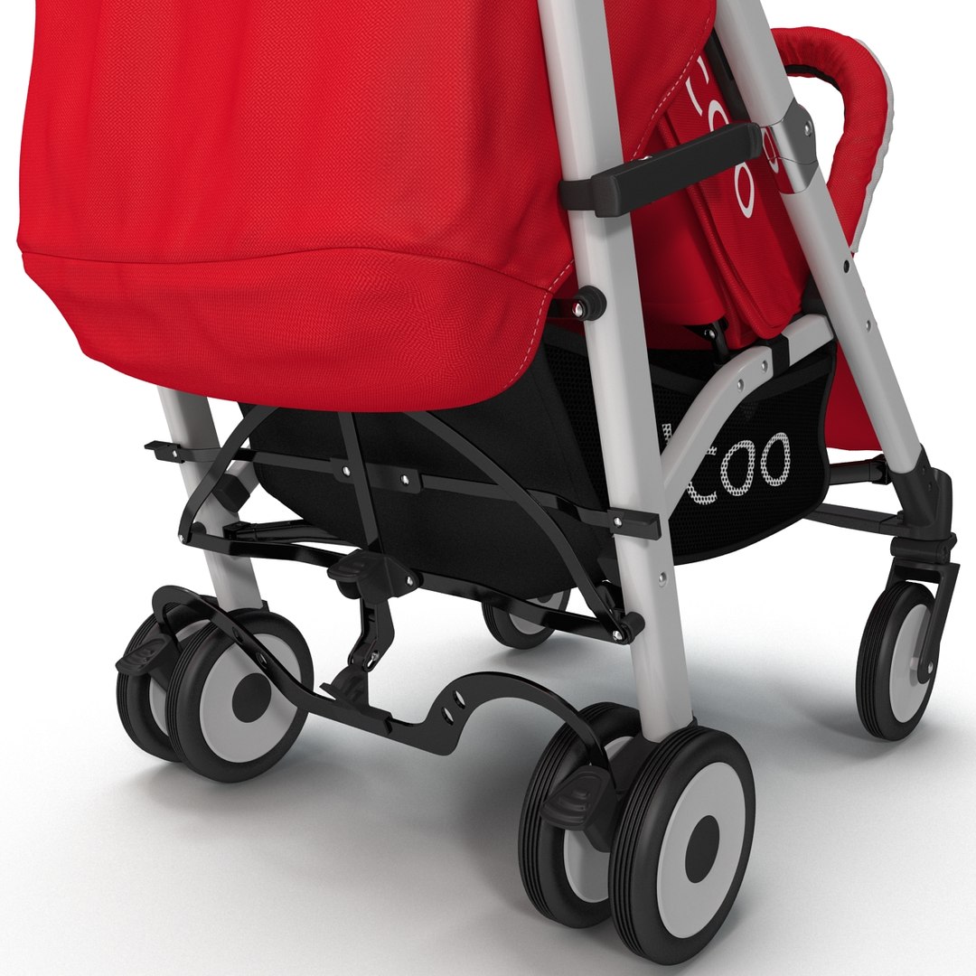 3d red umbrella stroller icoo model
