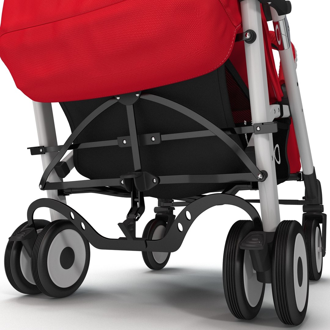 3d red umbrella stroller icoo model