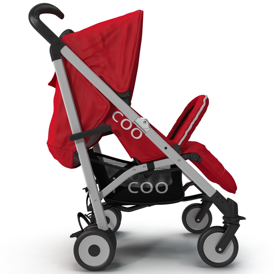 3d red umbrella stroller icoo model