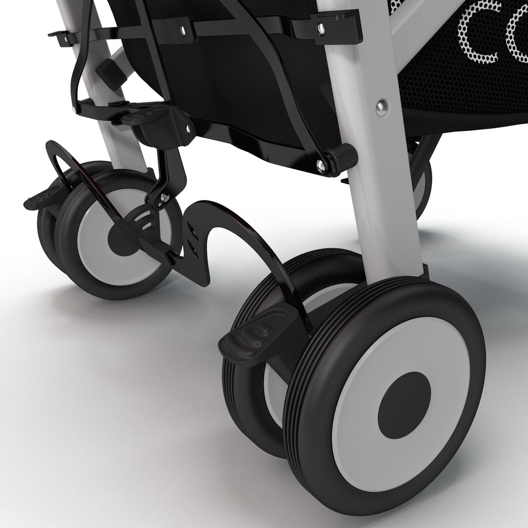 3d red umbrella stroller icoo model