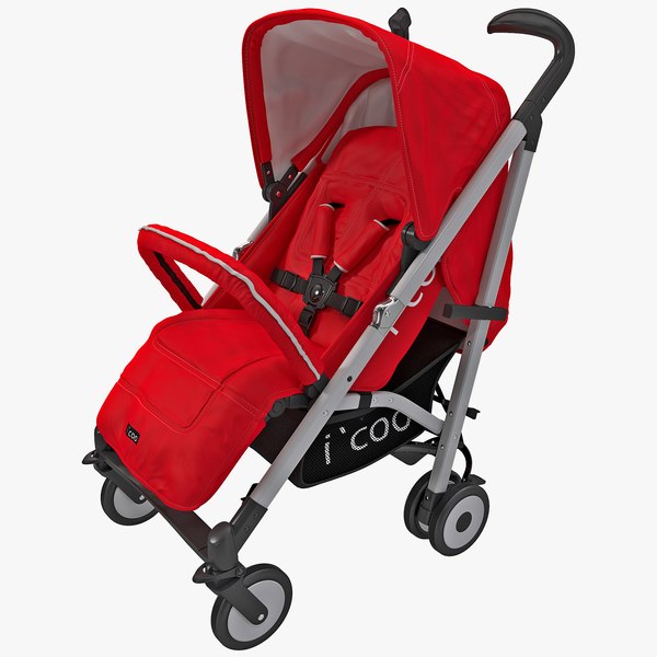 3d red umbrella stroller icoo model