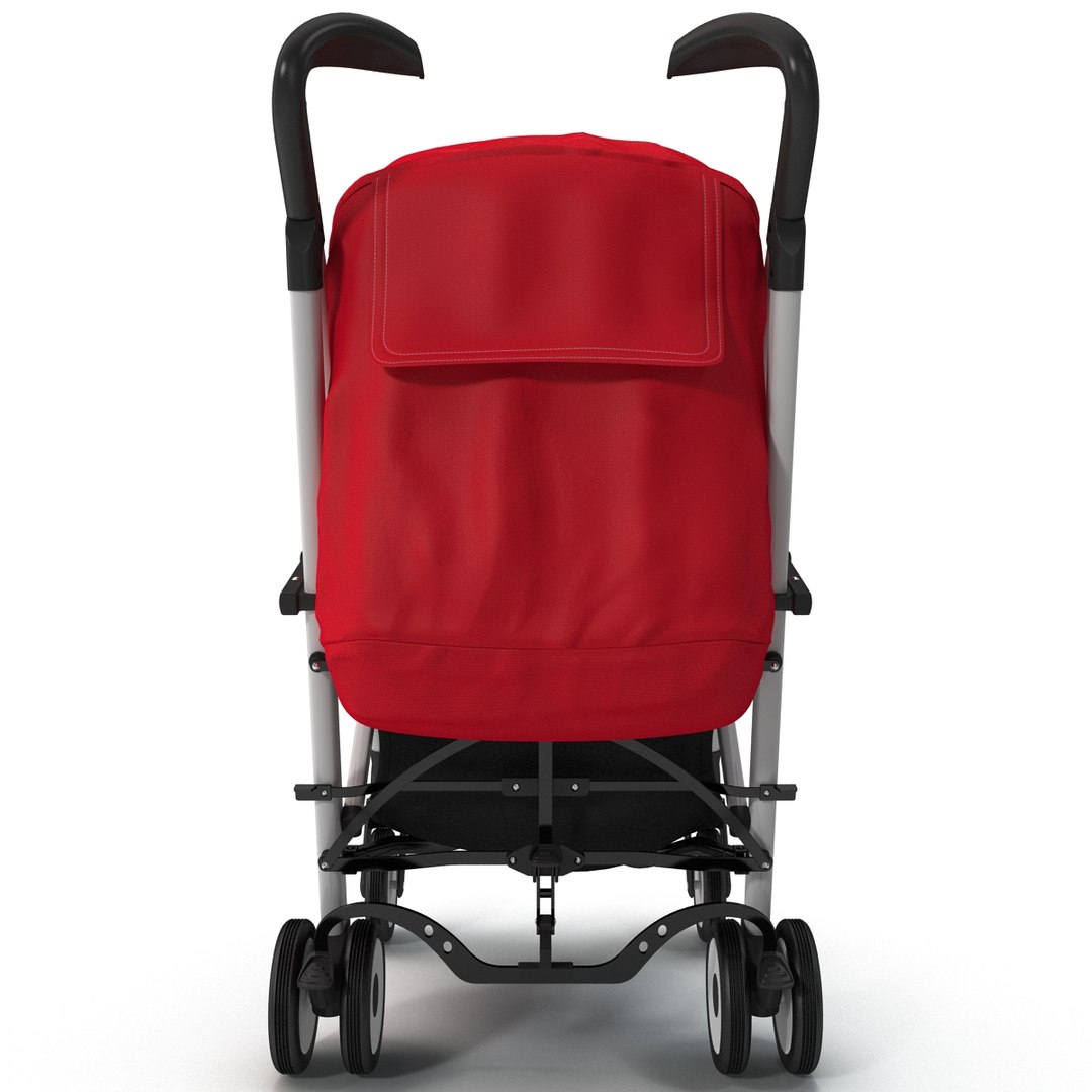 3d red umbrella stroller icoo model
