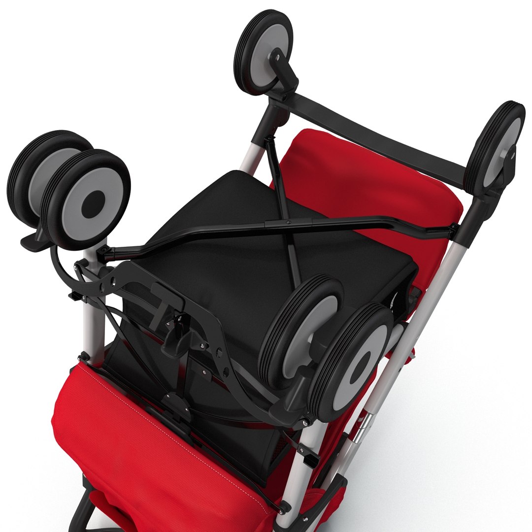 3d red umbrella stroller icoo model