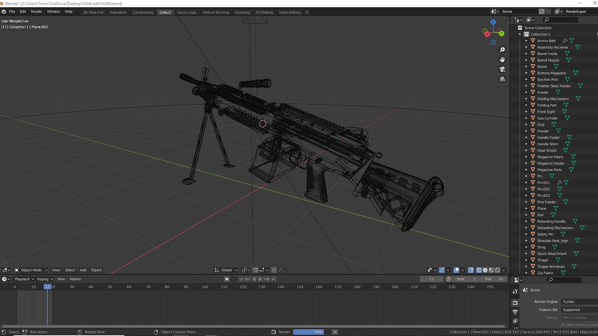 3D High Poly M249 LMG Model - TurboSquid 1815732