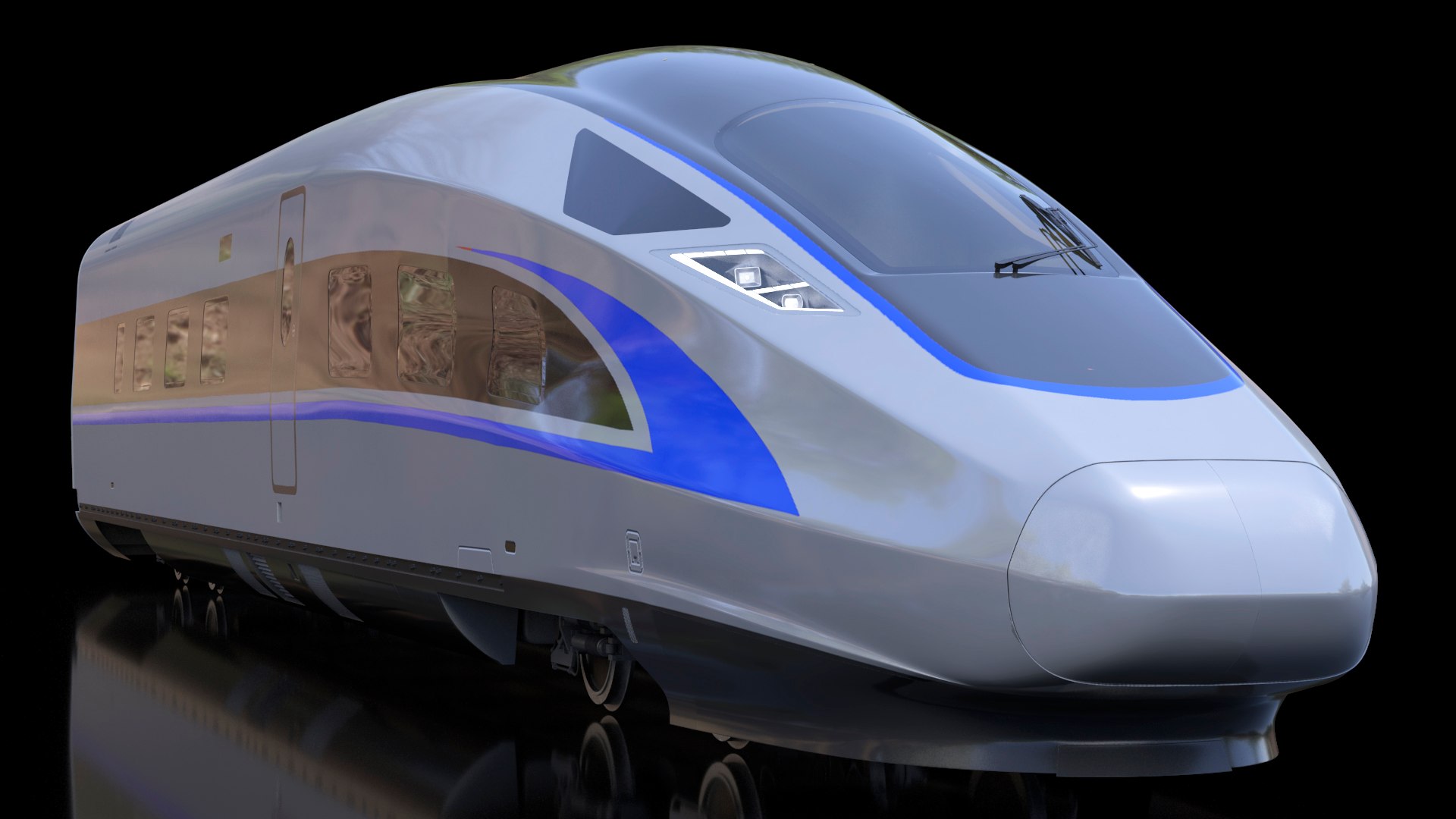 3D High Speed Bullet Train Locomotive Head - TurboSquid 2083635