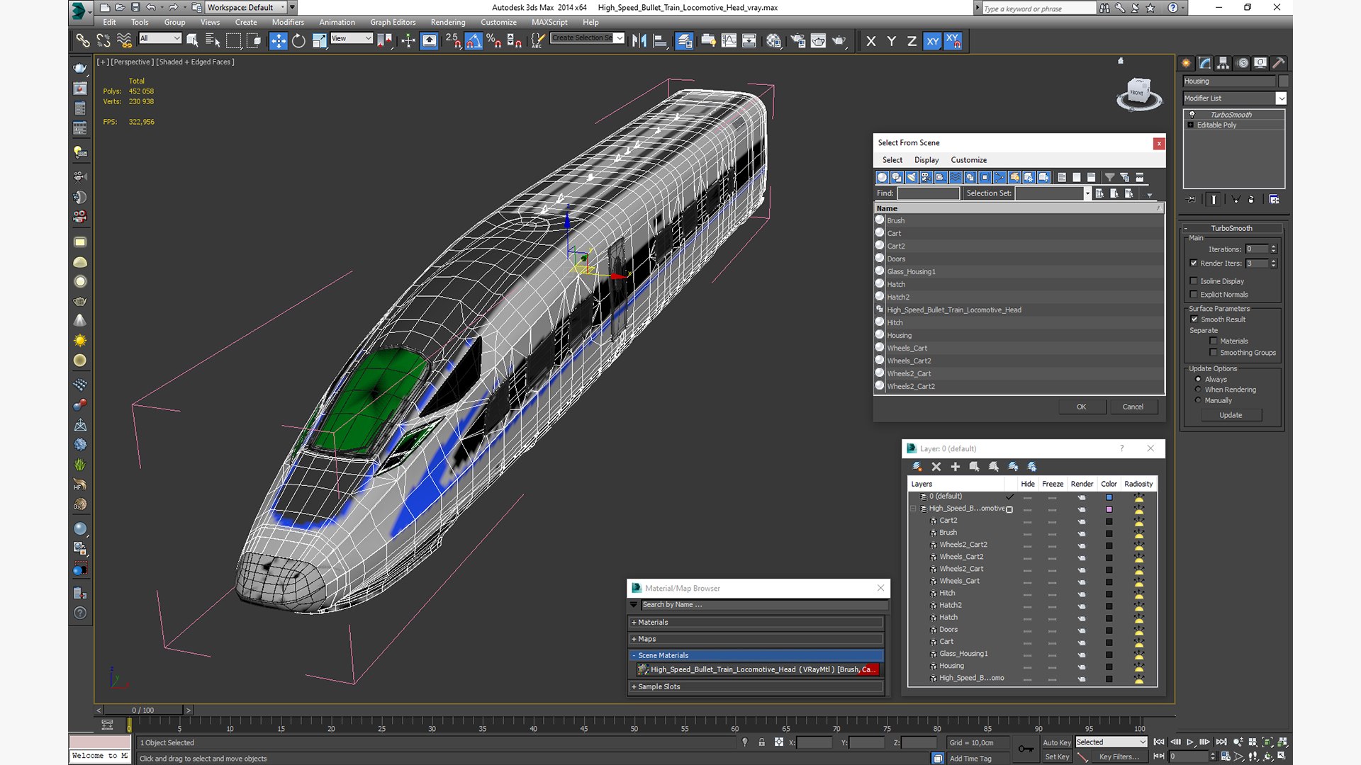 3D High Speed Bullet Train Locomotive Head - TurboSquid 2083635