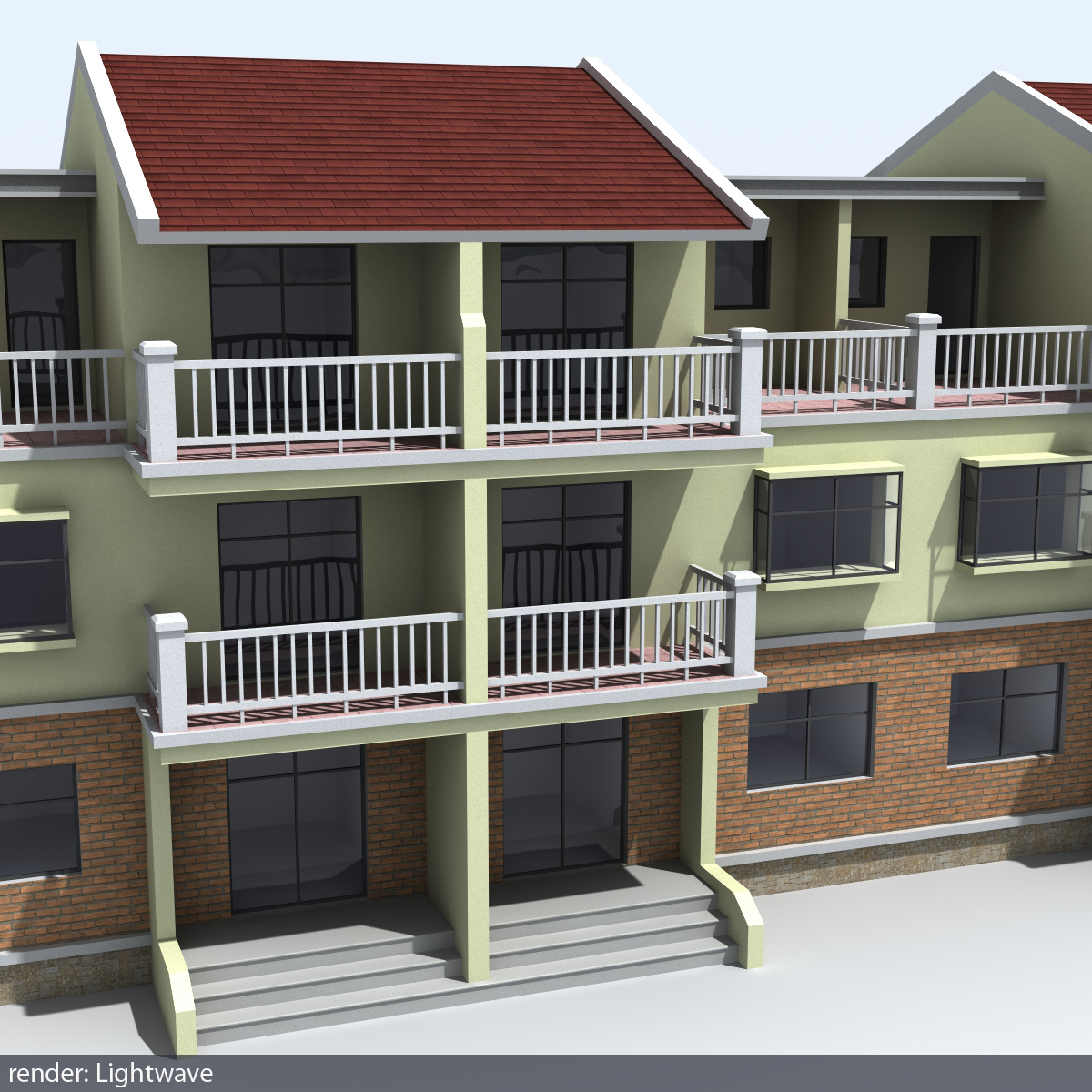 3d residential house 03 model