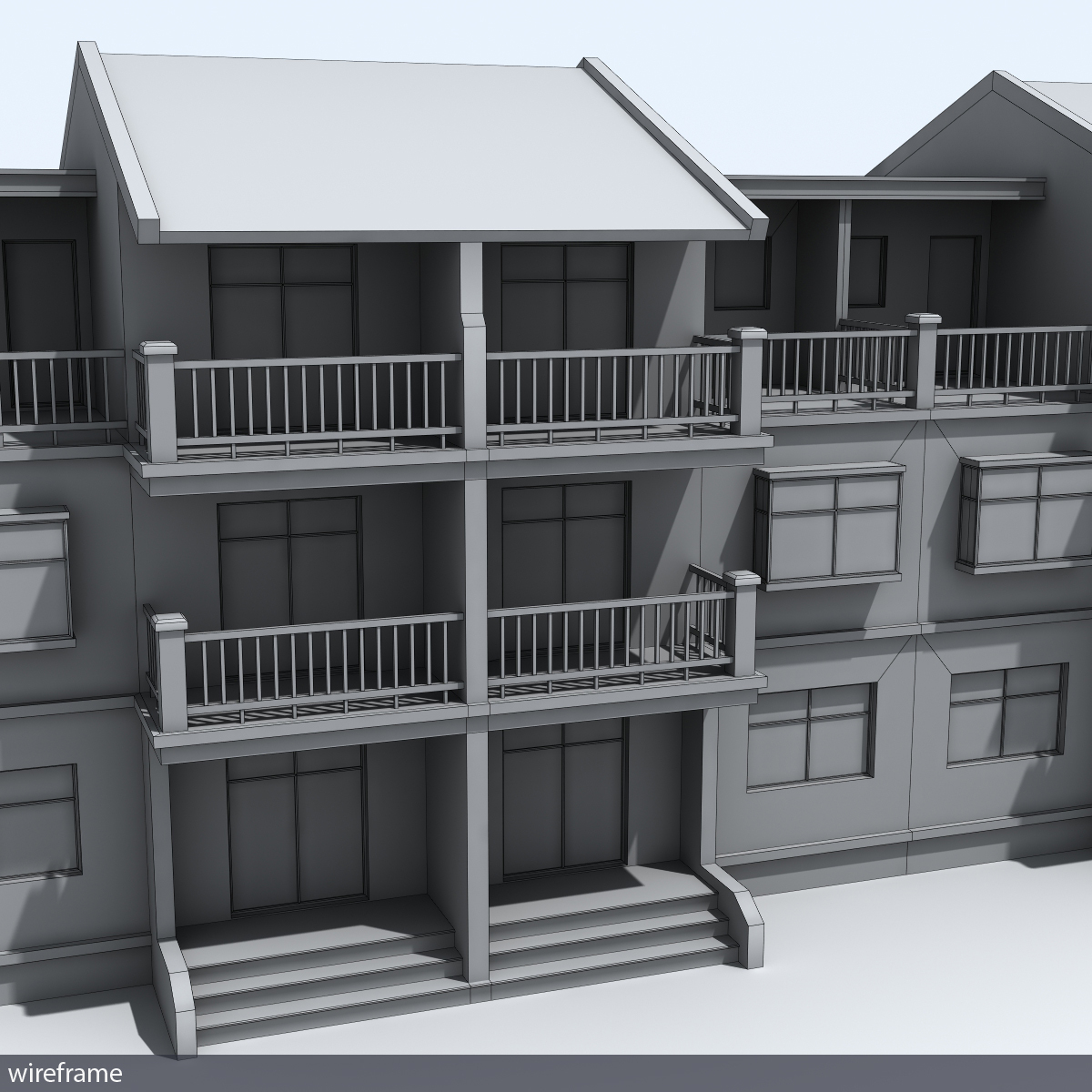 3d residential house 03 model