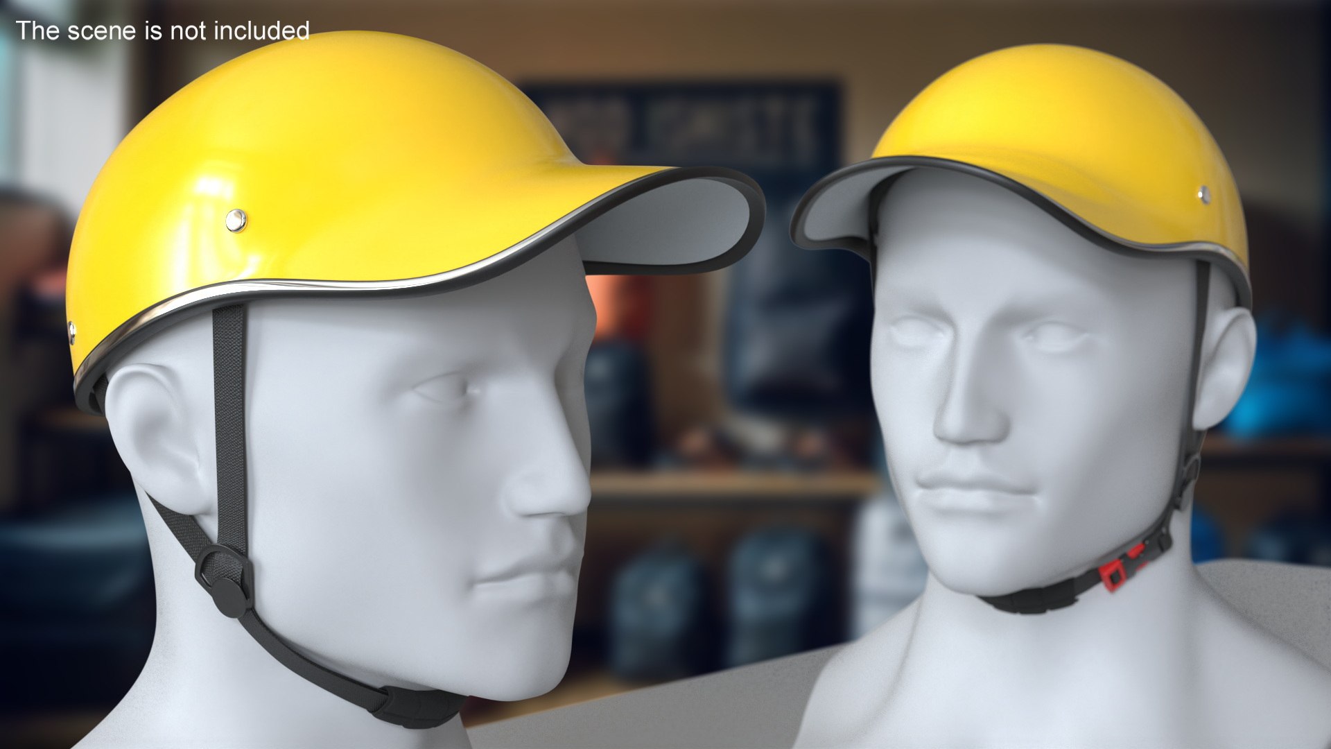 Yellow Plastic Protective Moped Helmet 3D Model - TurboSquid 2287220