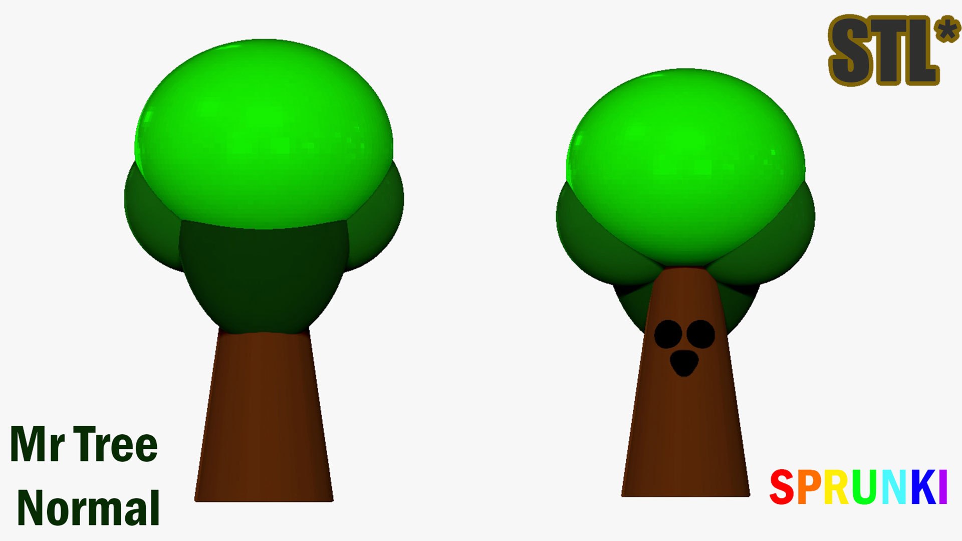 modelo 3d Personaje 3D de Mr Tree Sprunki Incredibox STL de Mr Tree ...