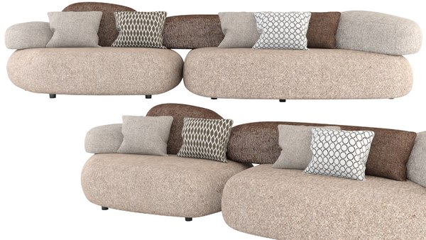 Pebble rubble sofa 3D 3D 모델 - TurboSquid 2042012
