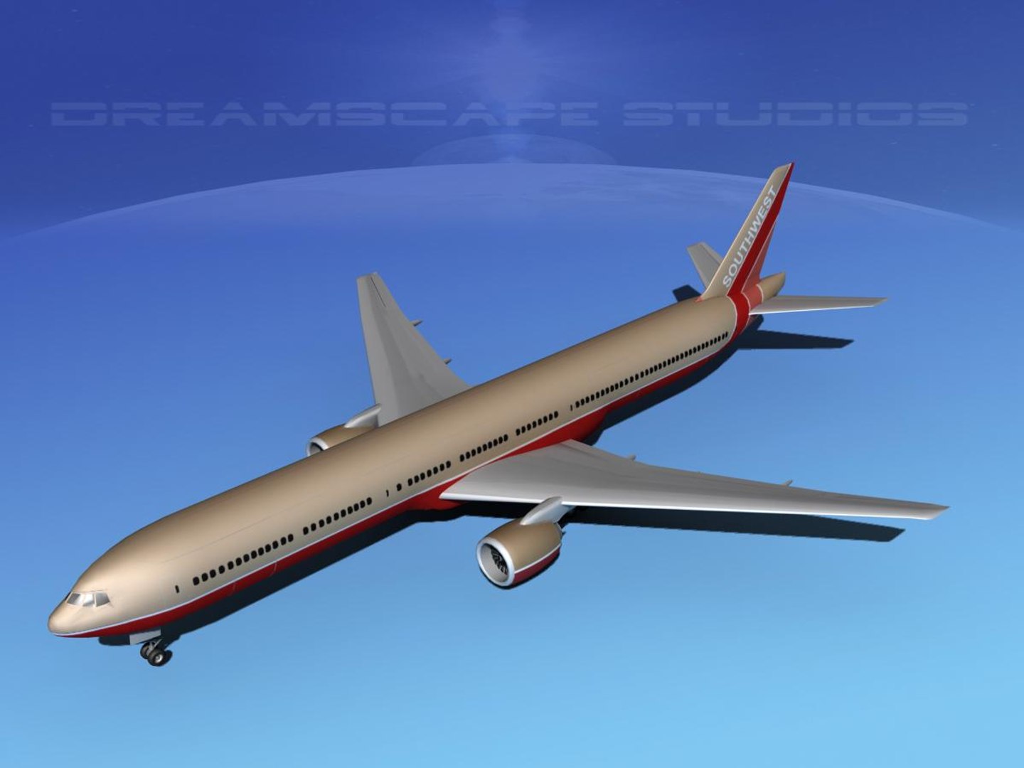 3d Boeing 777-300 Model