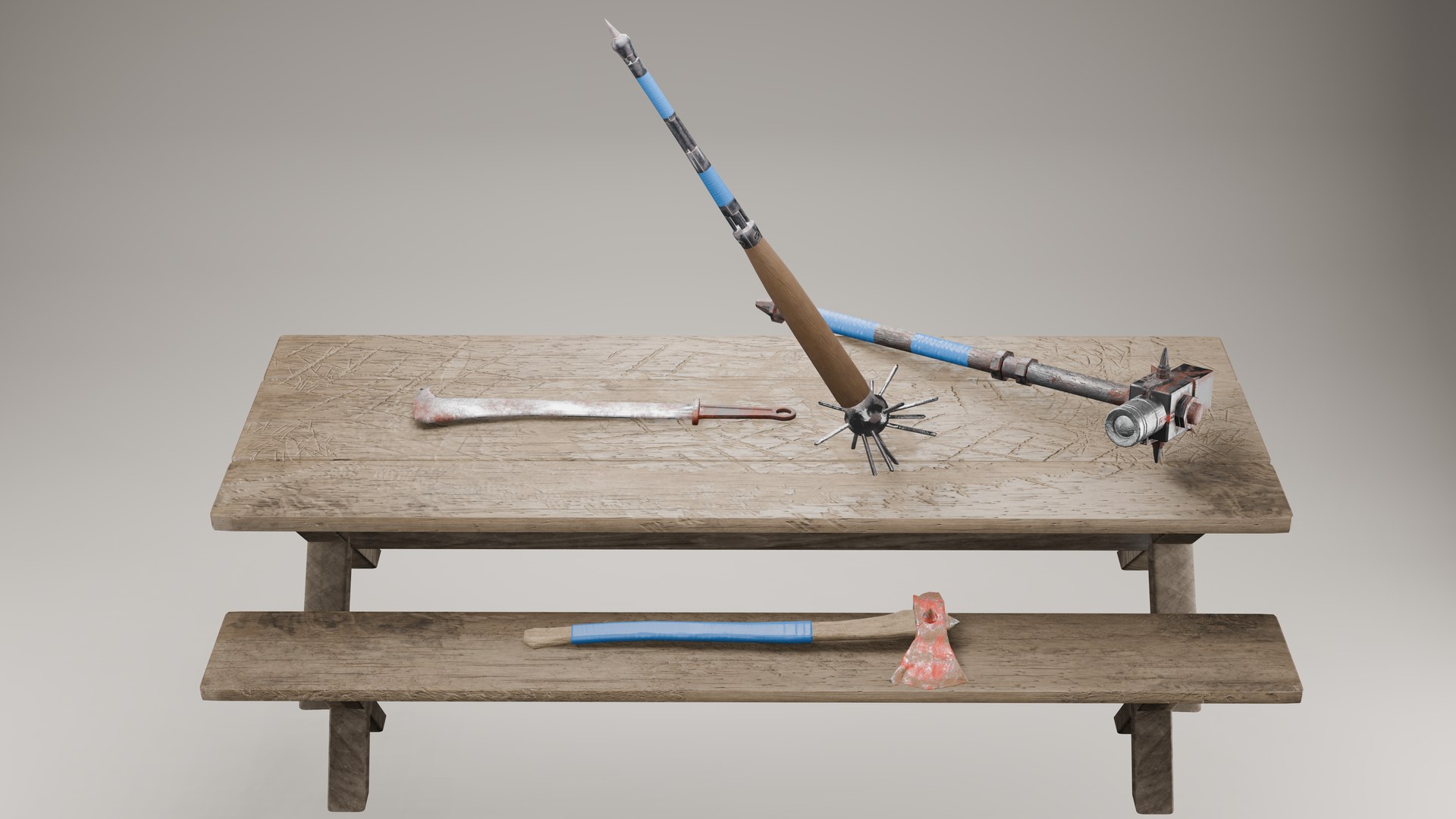 3D Post Apocalypse Style Edged Weapons Collection Model - TurboSquid ...