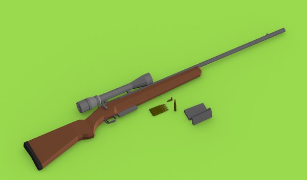 Low-poly bolt action rifle scope 3D model - TurboSquid 1177892