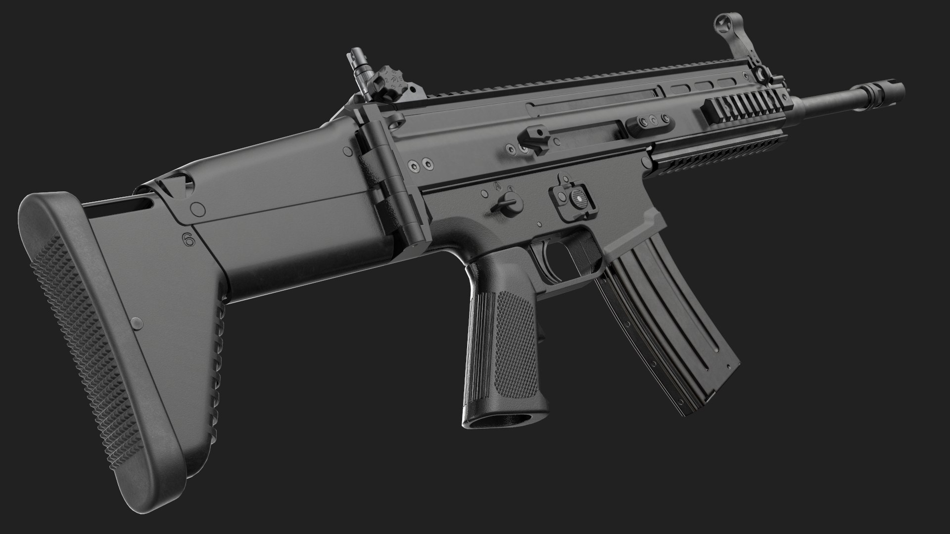 FN SCAR-L FDE Black Noir Game Ready model - TurboSquid 1748494