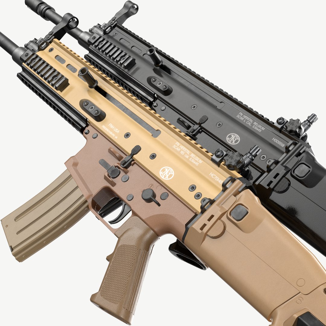 FN SCAR-L FDE Black Noir Game Ready model - TurboSquid 1748494