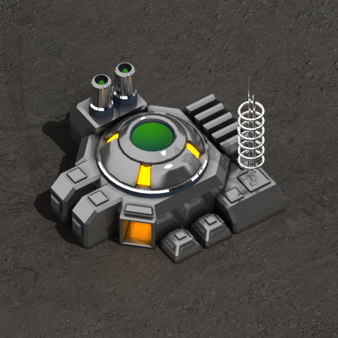 3d Reactor Sci-fi Building Model