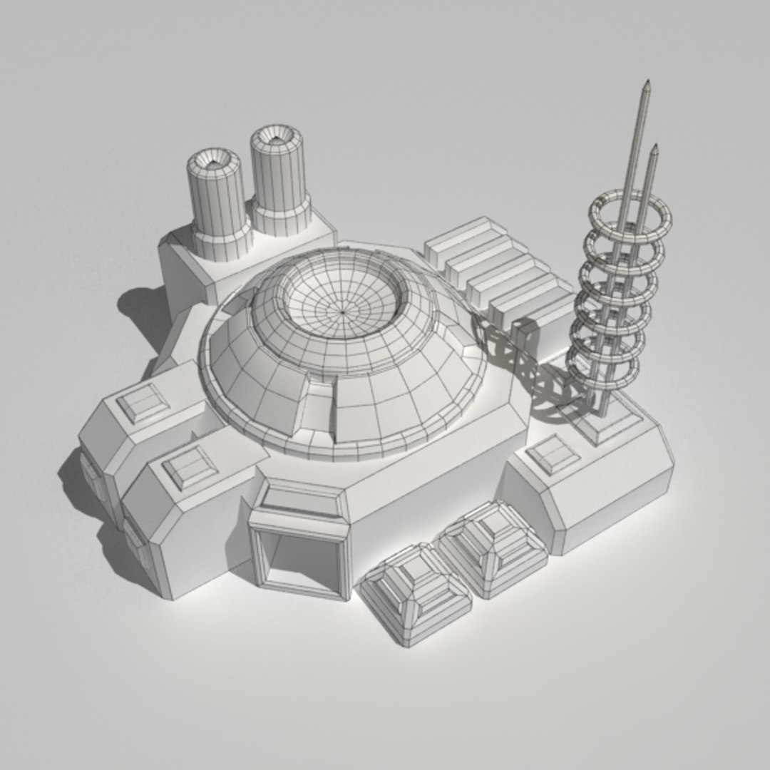 3d Reactor Sci-fi Building Model