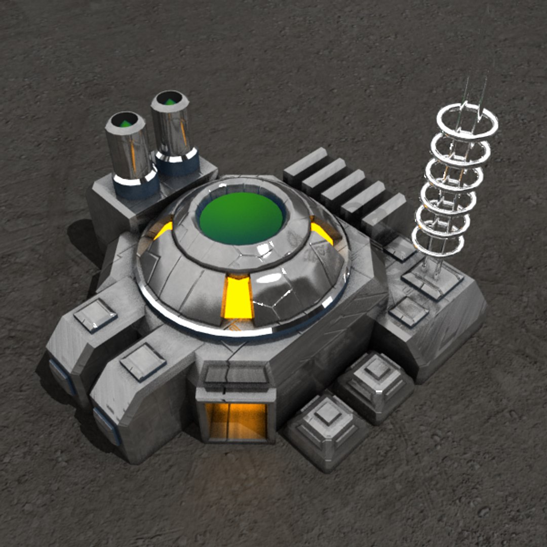 3d Reactor Sci-fi Building Model