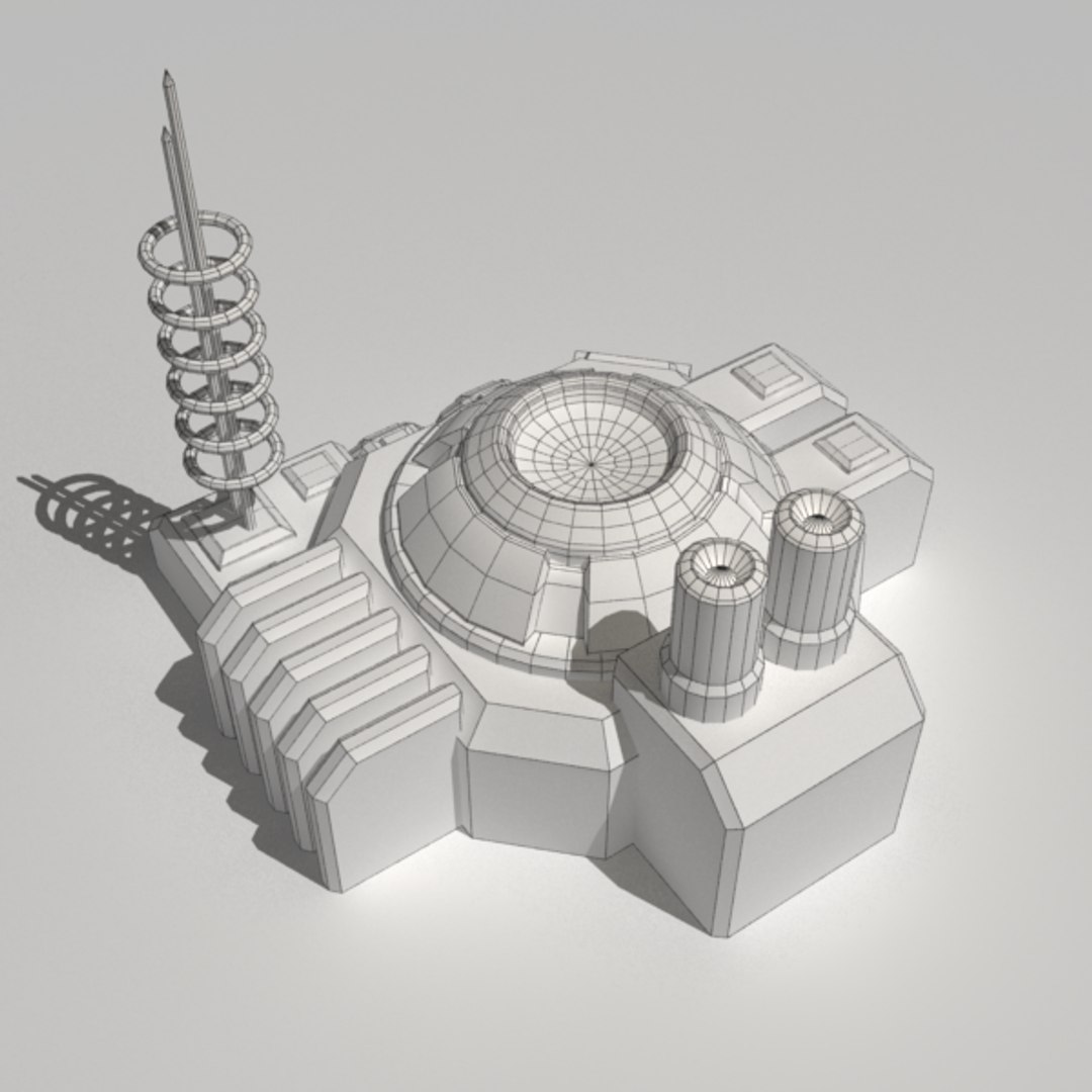 3d Reactor Sci-fi Building Model