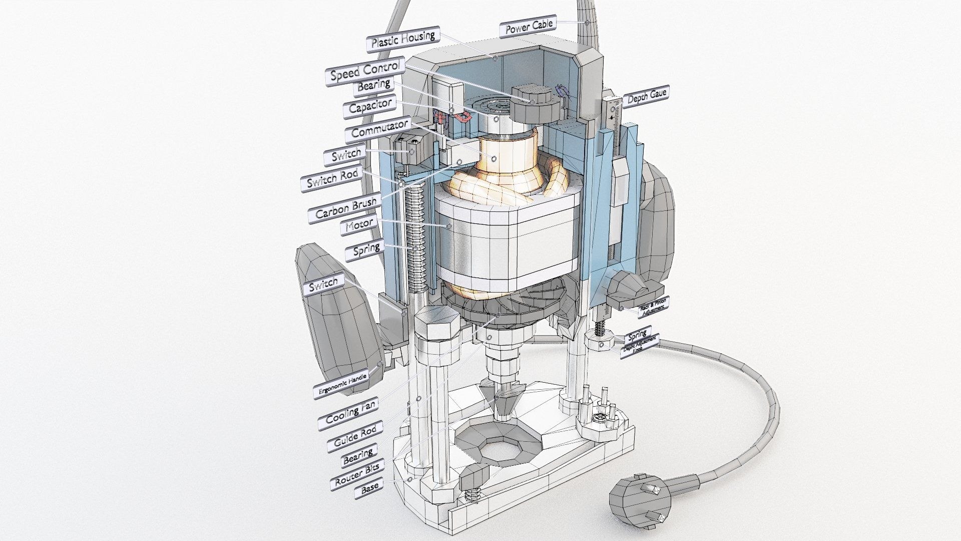 Wood Router 3D Model - TurboSquid 1527379