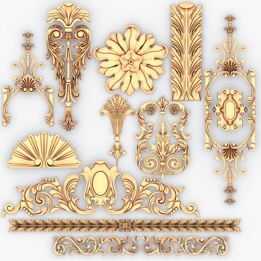 classical decoration interior 3d 3ds