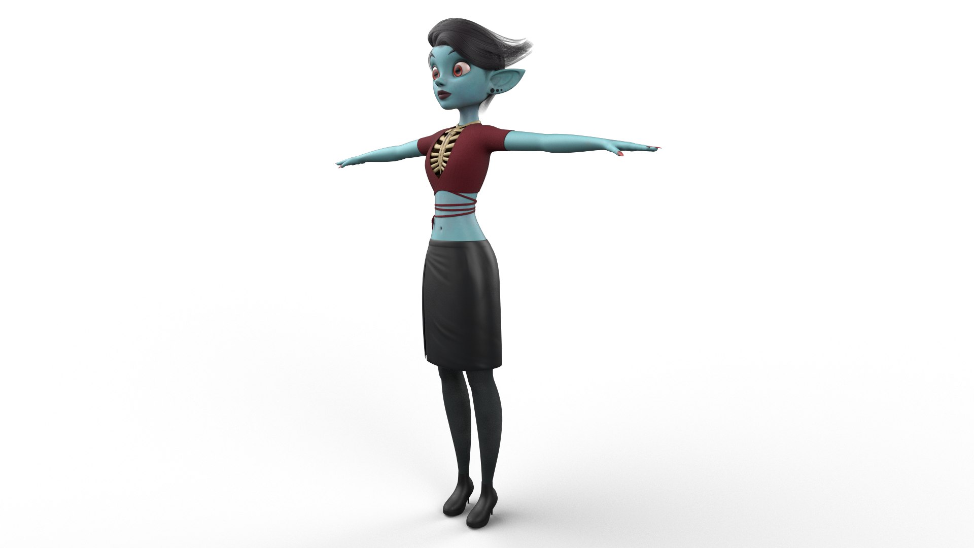3D Semi-Realistic Female GHOST Character Without Rig Model - TurboSquid ...