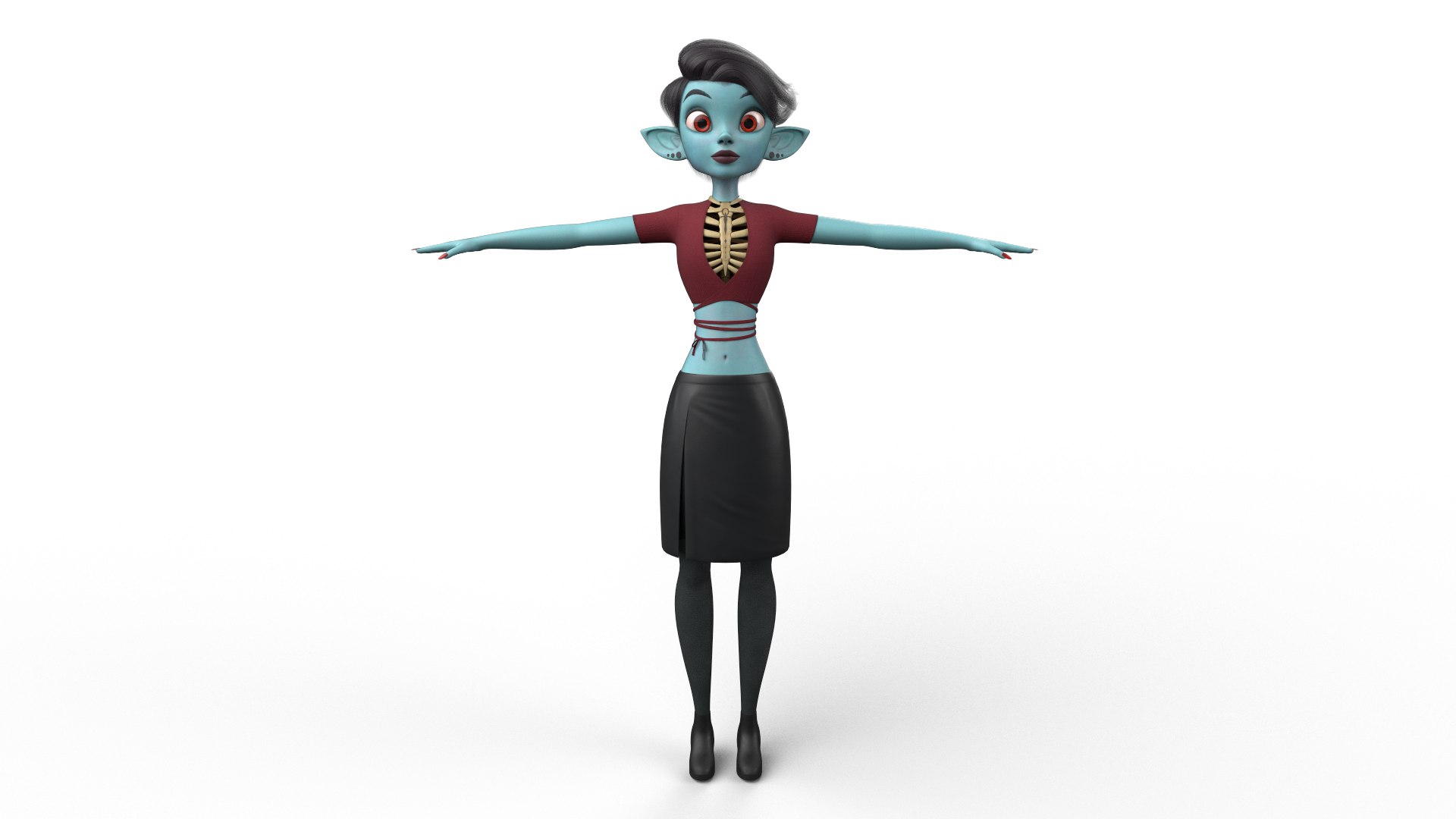 3D Semi-Realistic Female GHOST Character Without Rig Model - TurboSquid ...