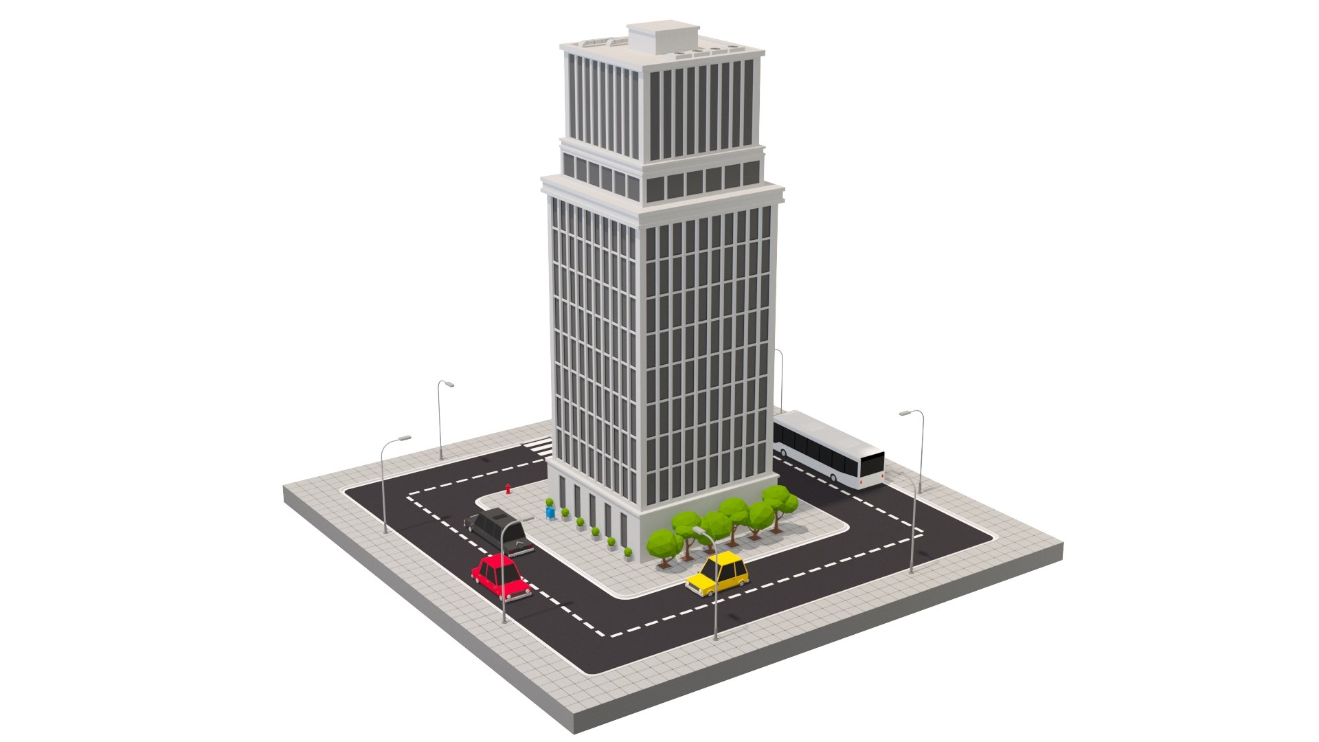 3D Cartoon Skyscraper - TurboSquid 1852827