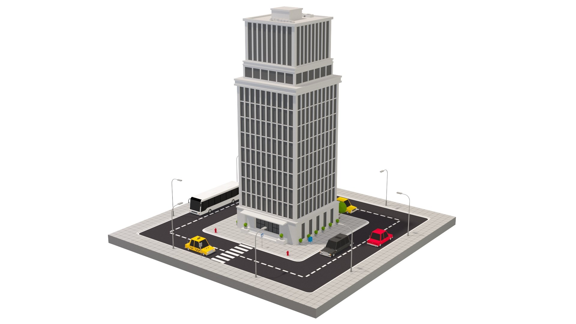 3D Cartoon Skyscraper - TurboSquid 1852827