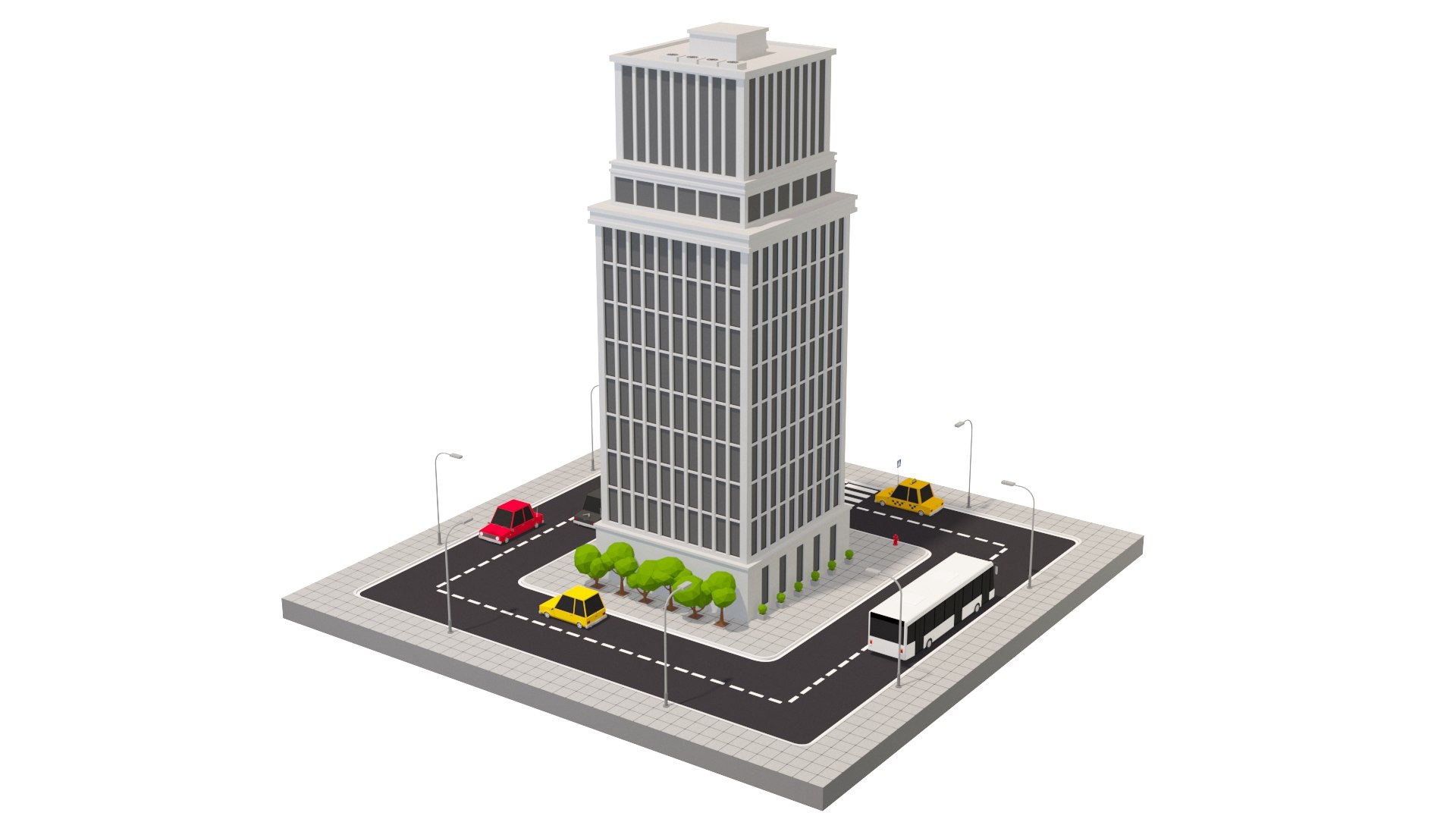 3D Cartoon Skyscraper - TurboSquid 1852827