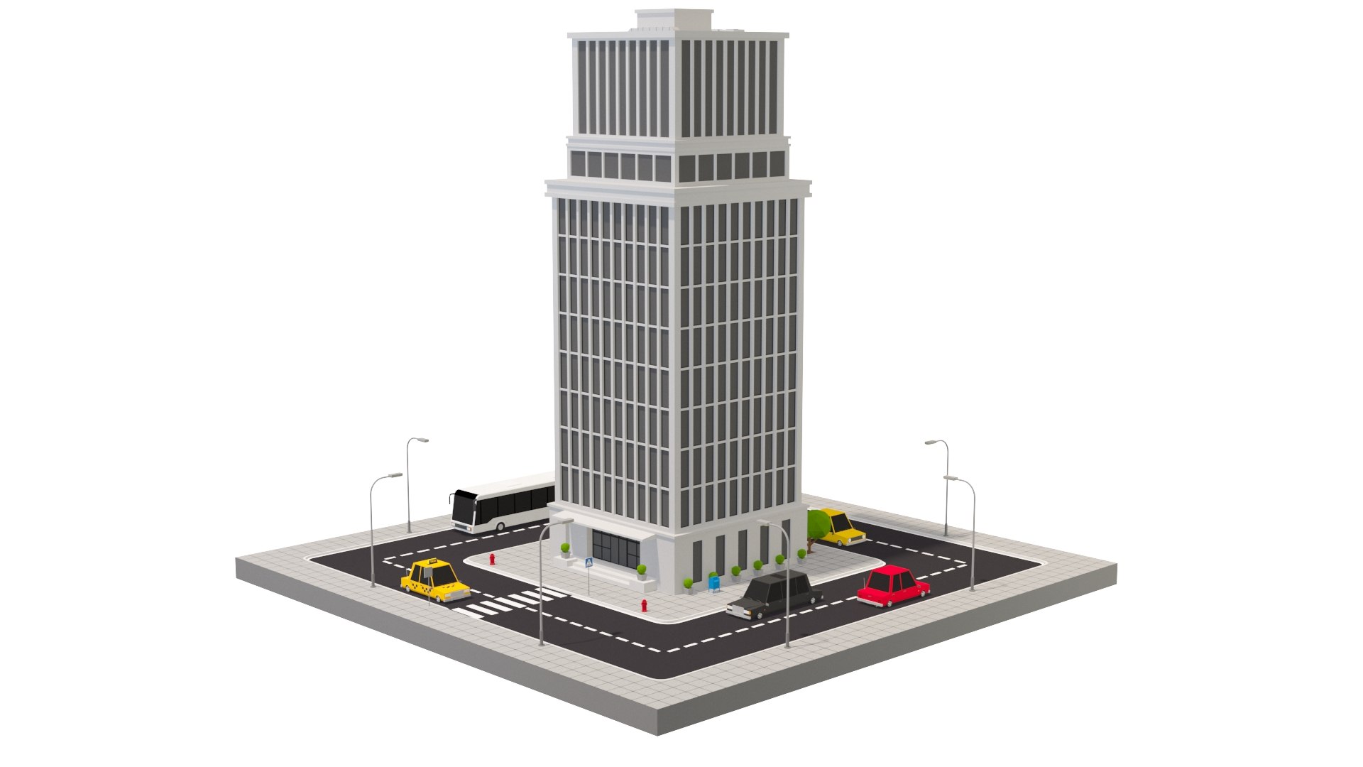 3D Cartoon Skyscraper - TurboSquid 1852827