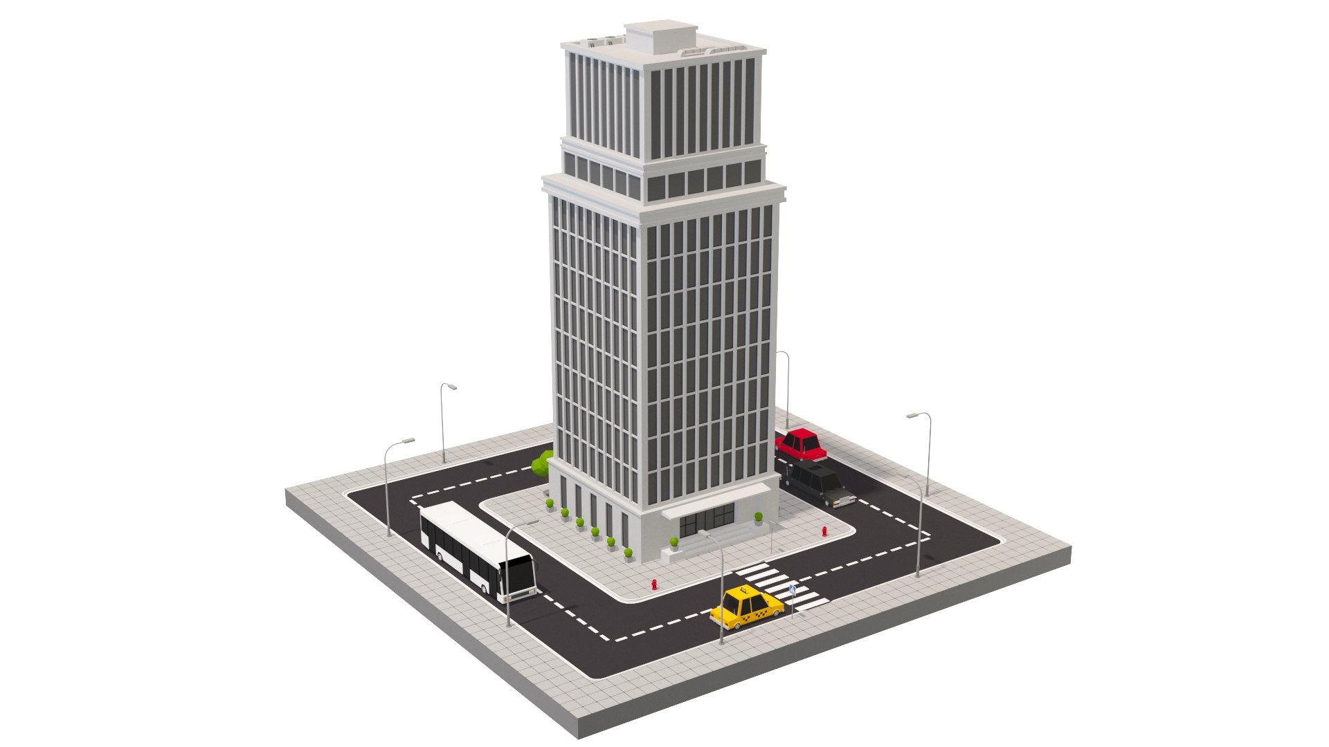 3D Cartoon Skyscraper - TurboSquid 1852827