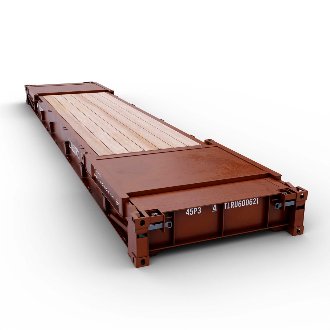 40FT High Cube Flush Folding Flatrack 3D Model - TurboSquid 2175033