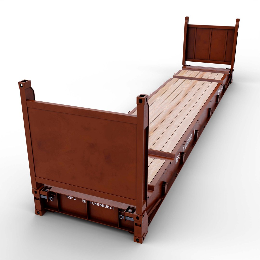 40FT High Cube Flush Folding Flatrack 3D Model - TurboSquid 2175033