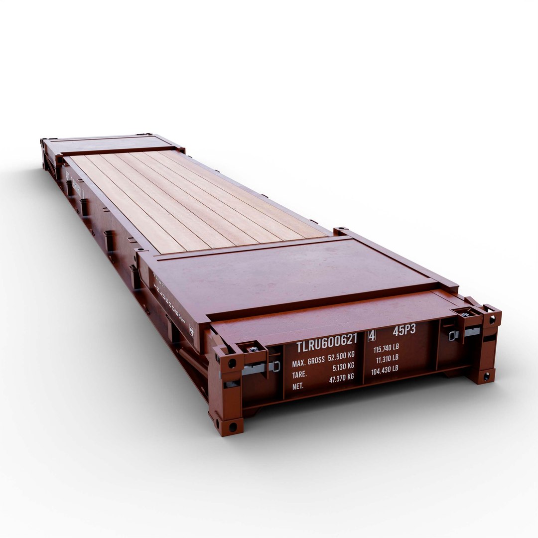 40FT High Cube Flush Folding Flatrack 3D Model - TurboSquid 2175033