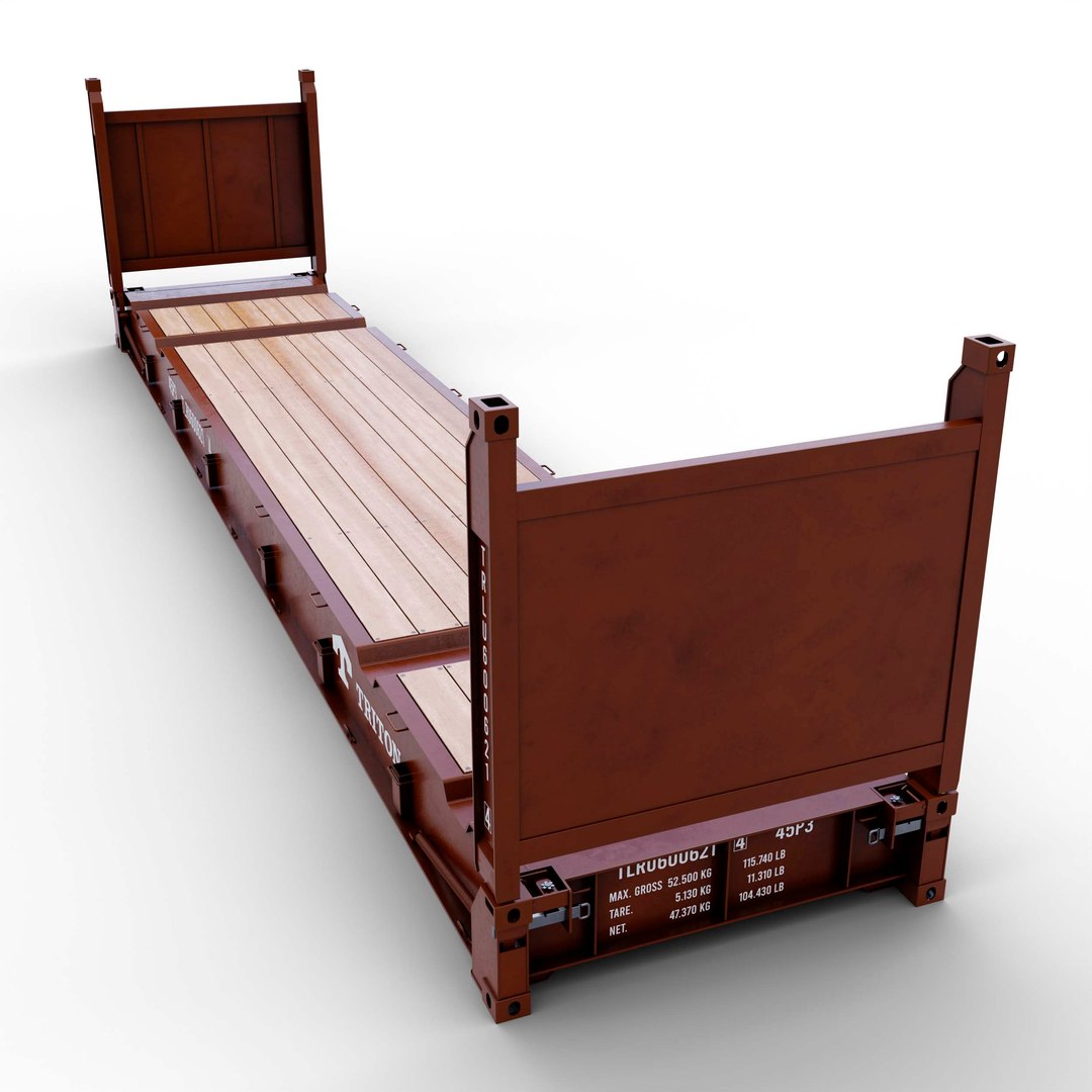 40FT High Cube Flush Folding Flatrack 3D Model - TurboSquid 2175033