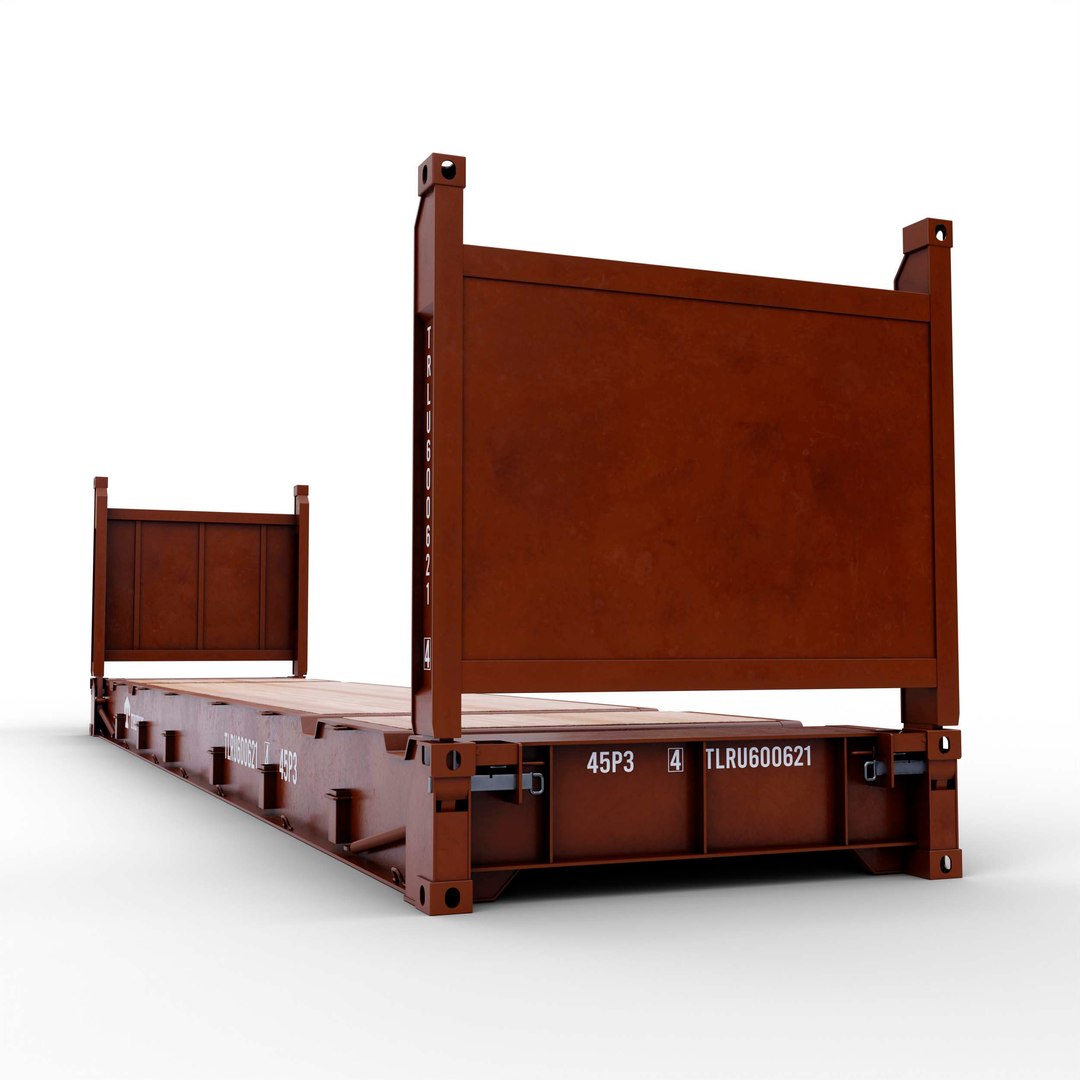 40FT High Cube Flush Folding Flatrack 3D Model - TurboSquid 2175033