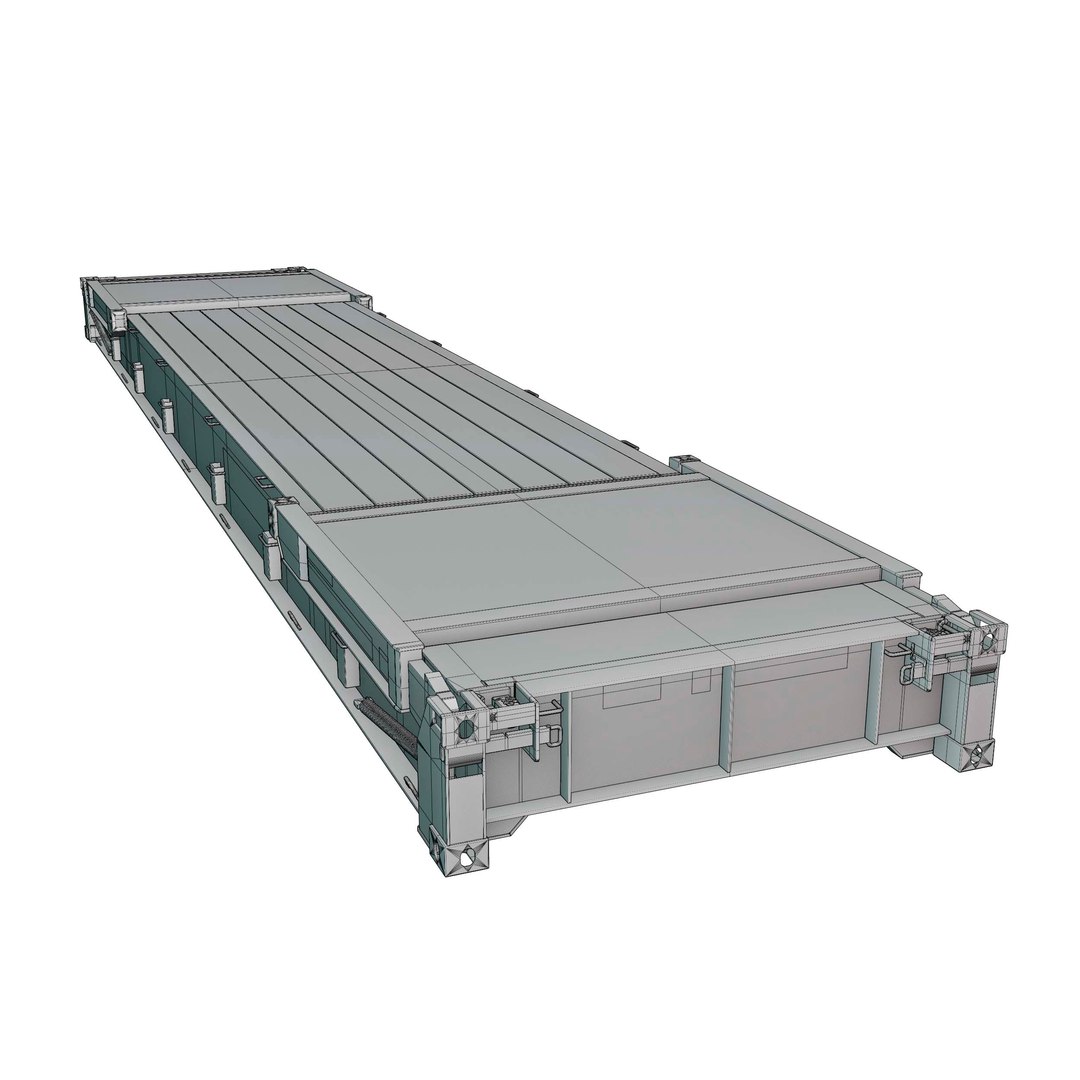 40FT High Cube Flush Folding Flatrack 3D Model - TurboSquid 2175033
