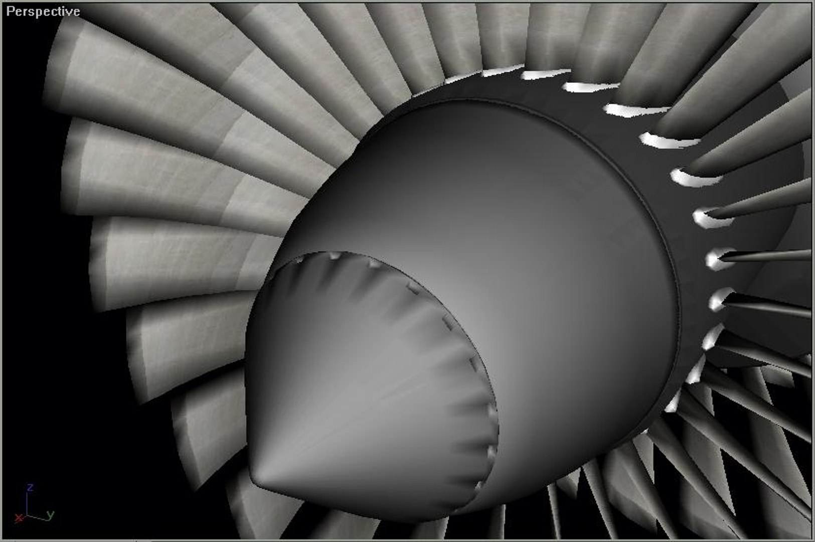 3d Model Rotating Parts Turbine Jet