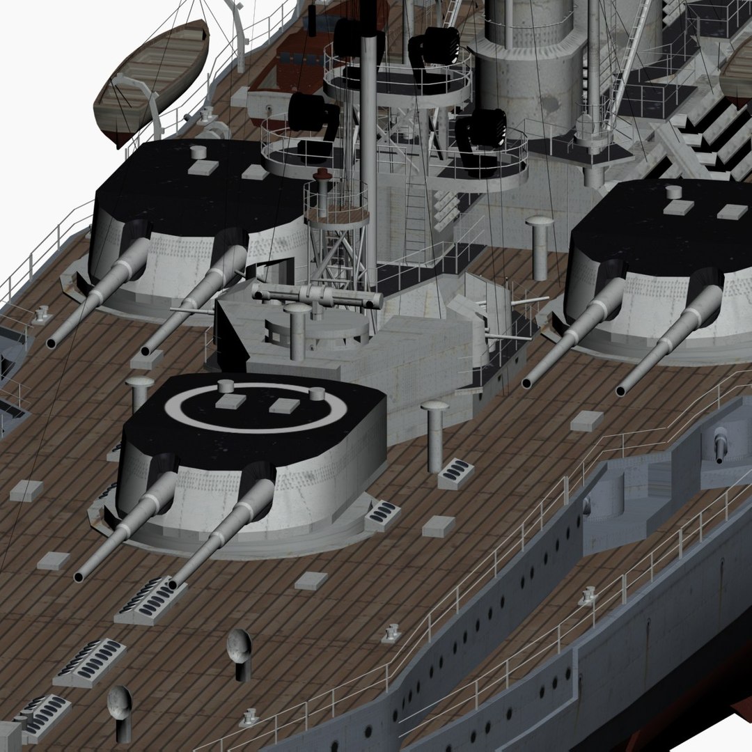 3d model dreadnought battleship helgoland class